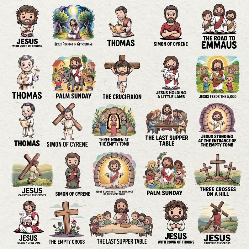 Christian Easter Clipart Bundle 155 PNG Religious Commercial Use - Etsy