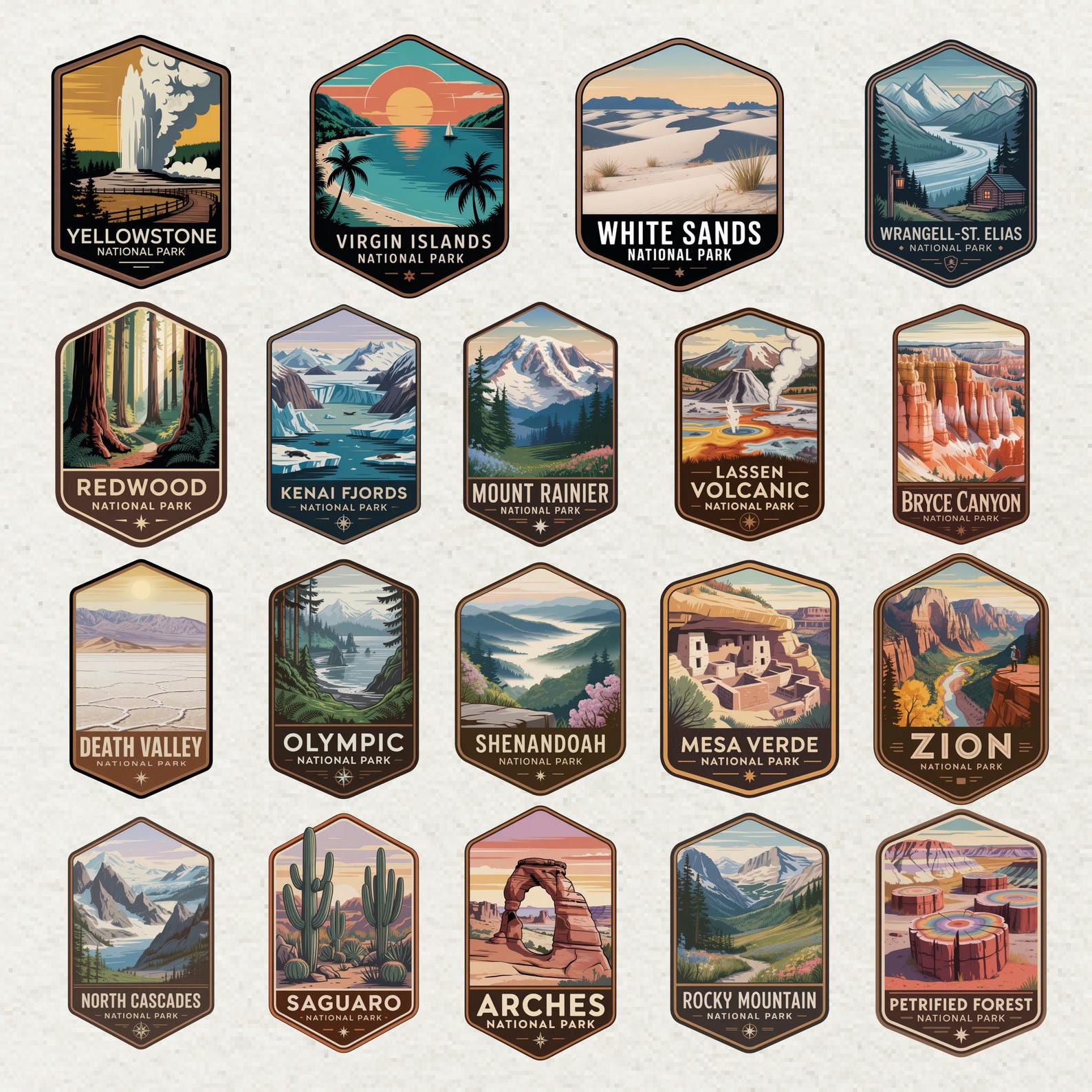 USA Vintage National Parks Clipart Bundle – 63 PNG Designs - Etsy