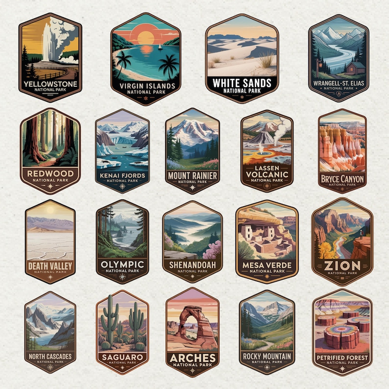 USA Vintage National Parks Clipart Bundle – 63 PNG Designs - Etsy