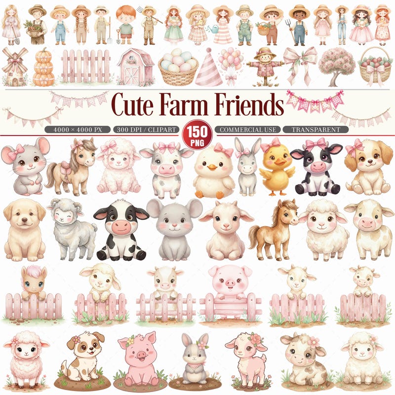 Baby Farm Animals Fondant - Etsy