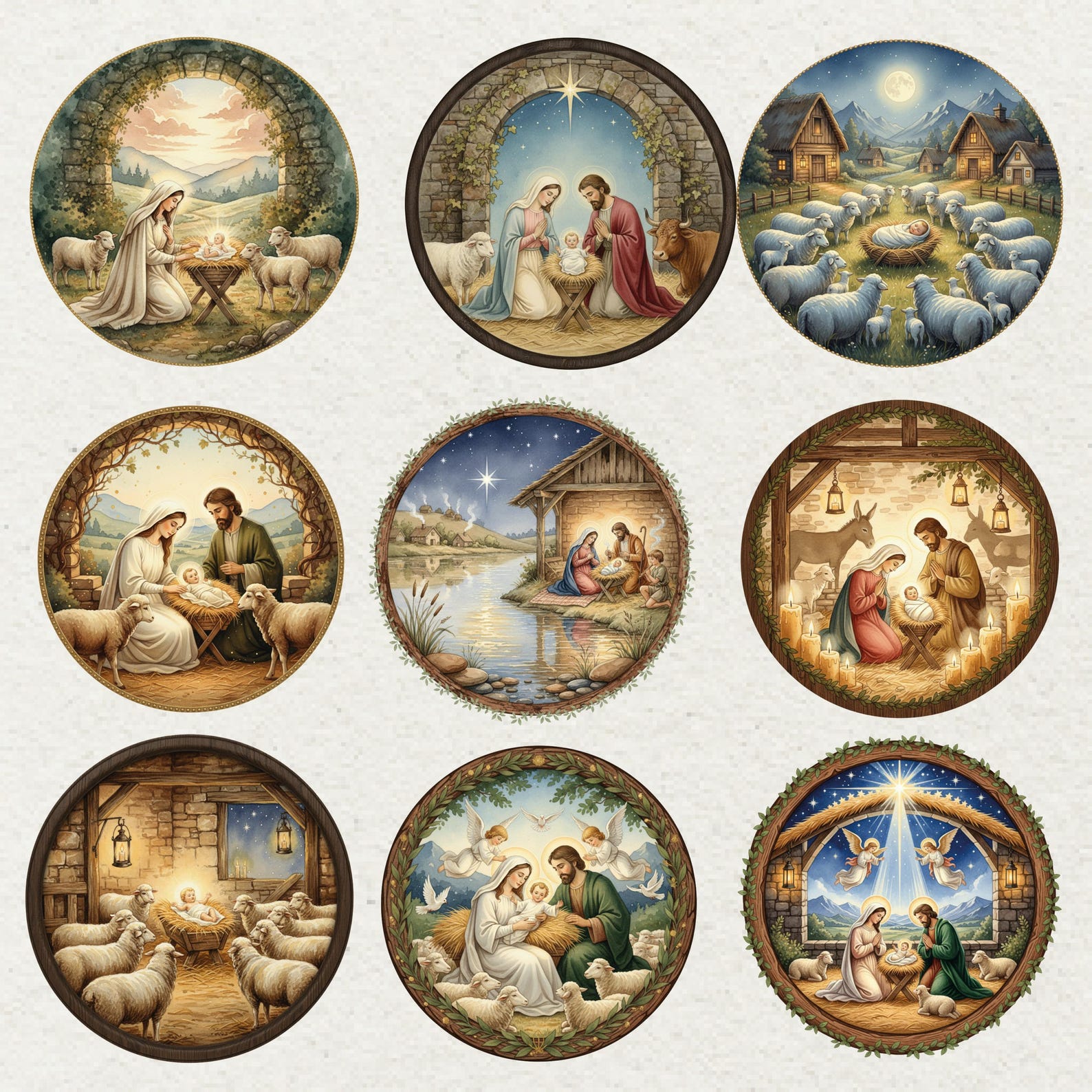 Nativity Scene Clipart Bundle PNG Christmas Religious Art - Etsy