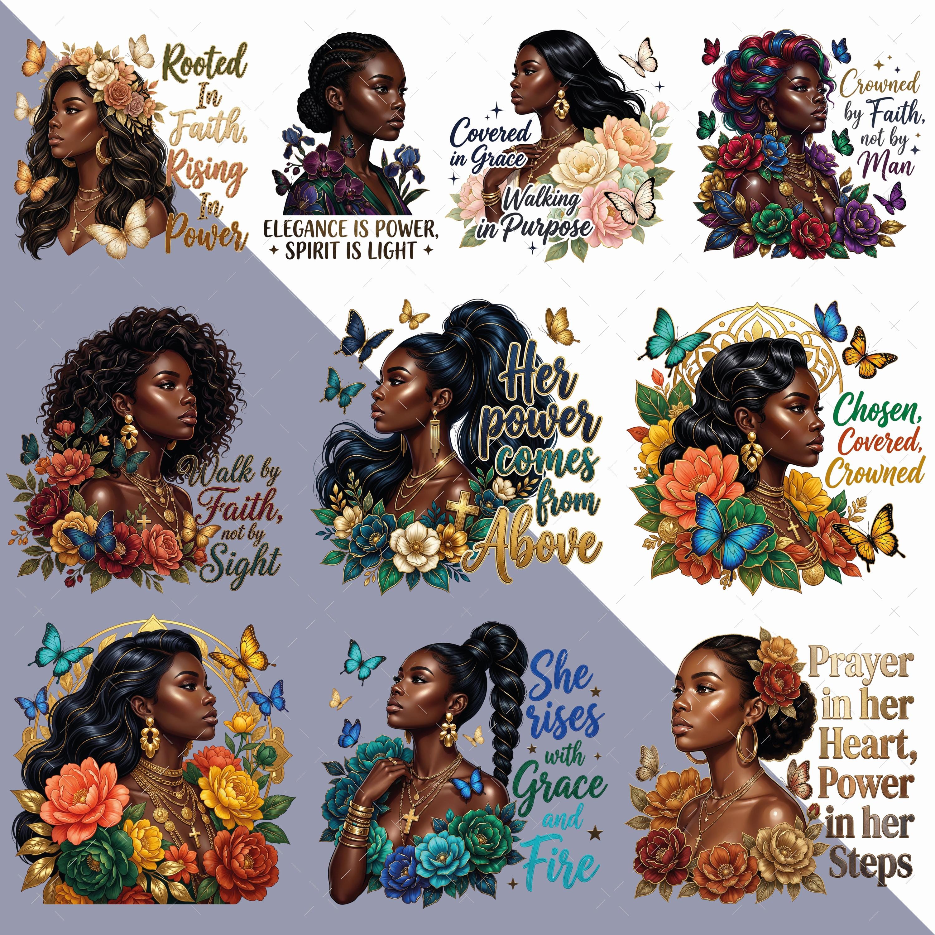 Inspirational Black Women Faith Png Clipart Set - Etsy