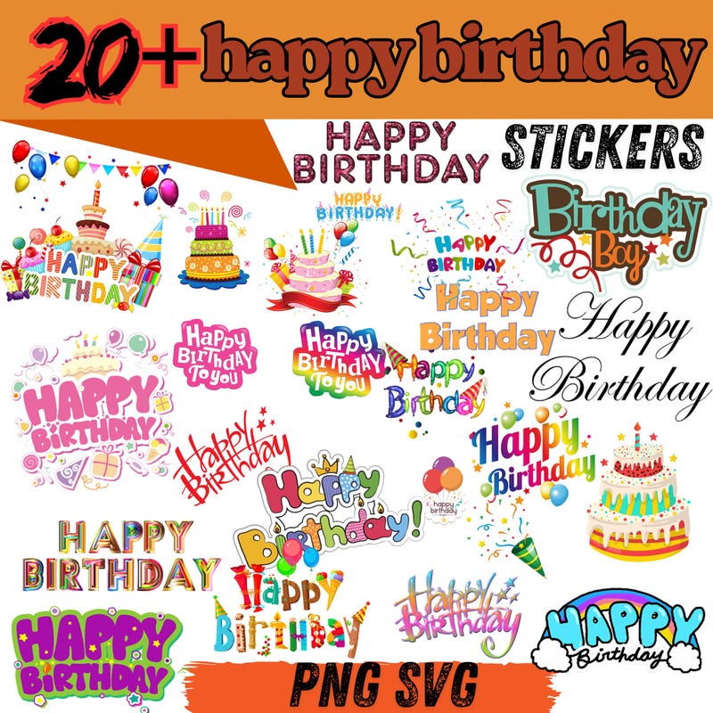 Happy Birthday Sticker - Etsy
