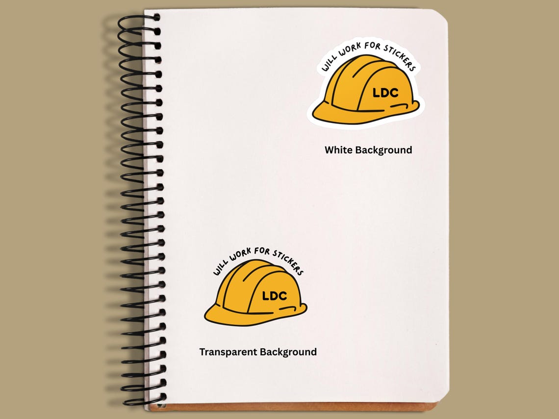 LDC Yellow Hard Hat Construction Helmet Sticker Sheet, JW Gift, Best ...