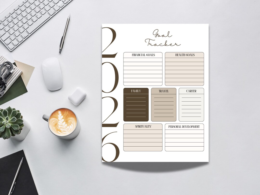 2026 Goal Planner Printable, Productivity & Habit Tracker, Goal Tracker ...