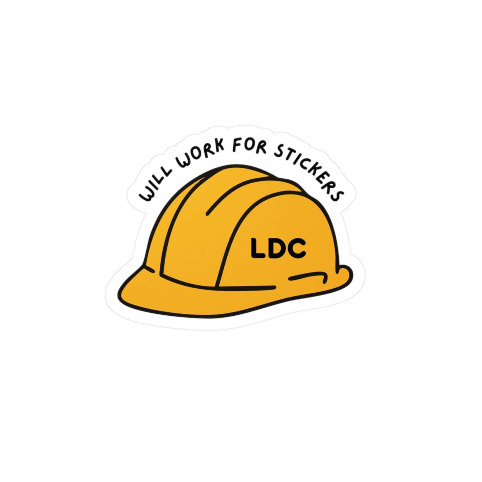 LDC Yellow Hard Hat Construction Helmet Sticker Sheet, JW Gift, Best ...