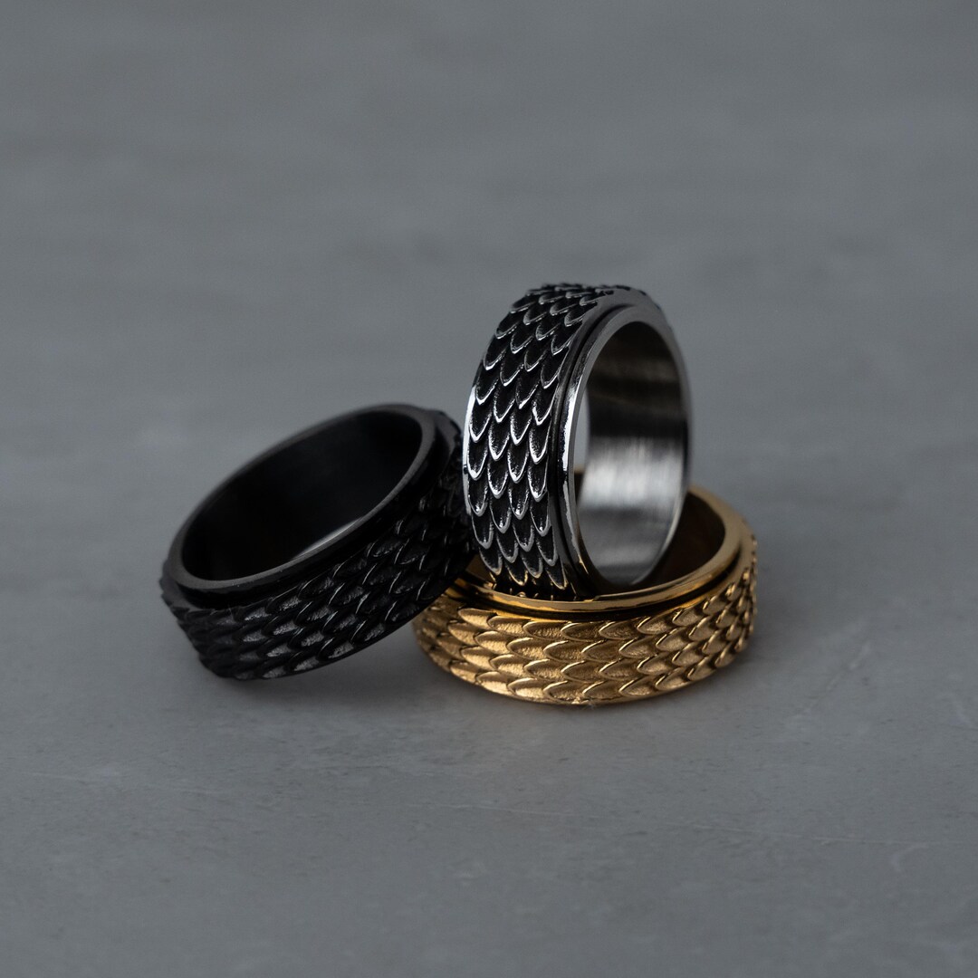 Fidget Dragon Scale Ring, Spinning Dragon Ring, Scale Ring, Rotating ...