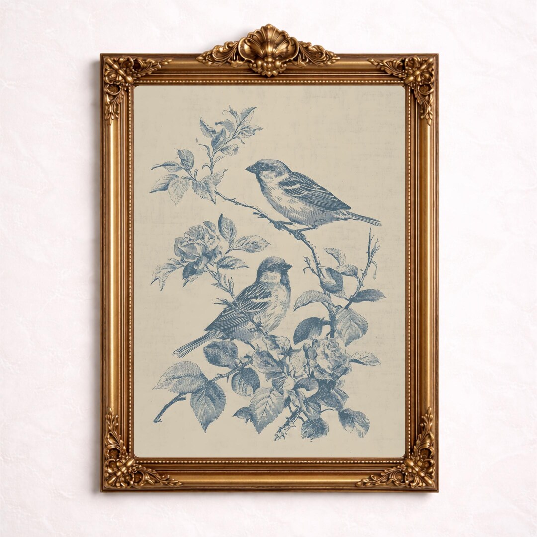 Vintage Bird Botanical Print Printable Wall Art Antique Nature ...