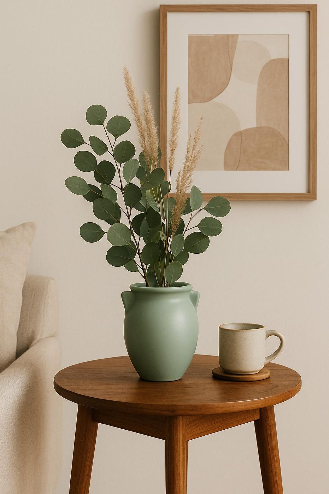 Seafoam Celadon Green Ceramic Vase | Modern Art Pottery Planter | Matte ...