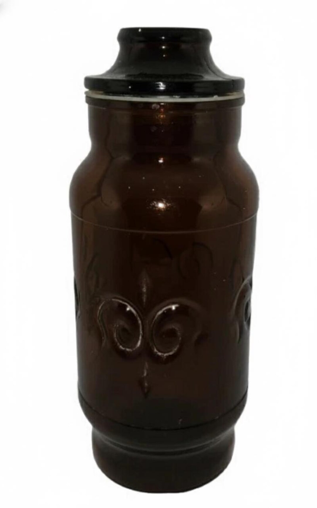 Vintage Borden Cremora Amber Glass Jar – 1970s Fleur De Lis Embossed ...