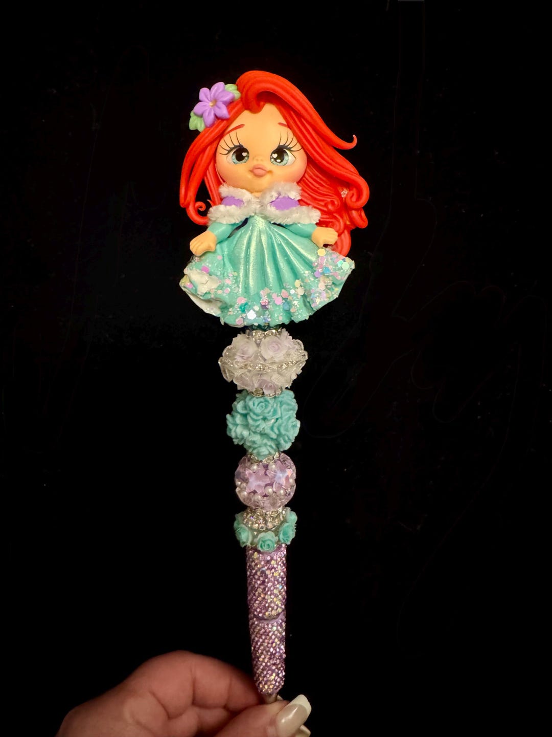 Handmade Winter Ariel Inspired Clay Bling Pen - Etsy