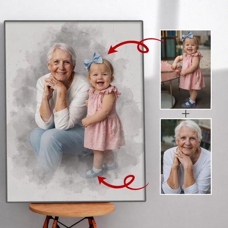 Realistic Photo Merge • Add Loved One to Picture • Custom Memorial ...