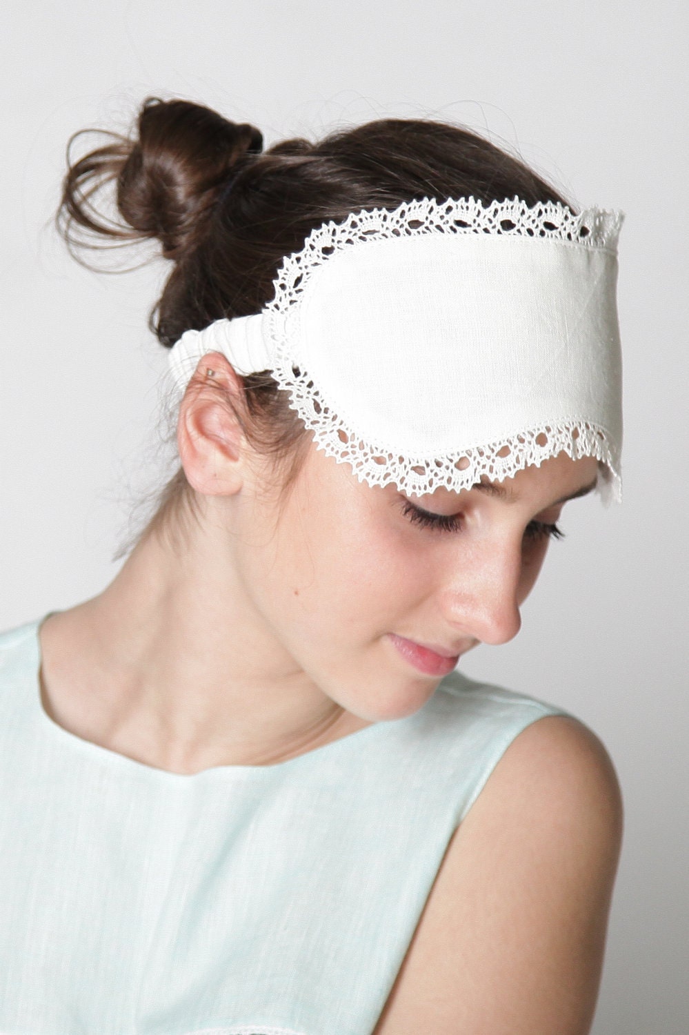 Linen White Sleep Eye Mask/ Flax Eyemask/ Luxury Eyemask | Etsy