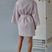 Linen Short Bath Robe Organic MONA / Night Gown Laced on - Etsy