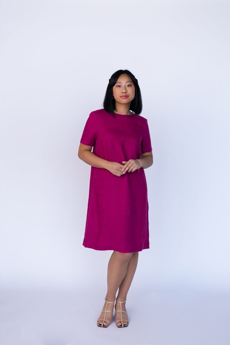 Linen Midi Dress EVELINE – Open Back With Bow, Elegant Holiday Style - Etsy