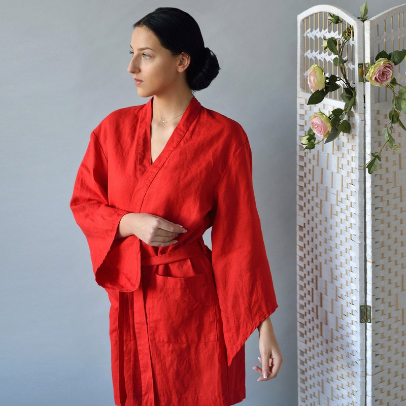 Linen Night Robe - Etsy