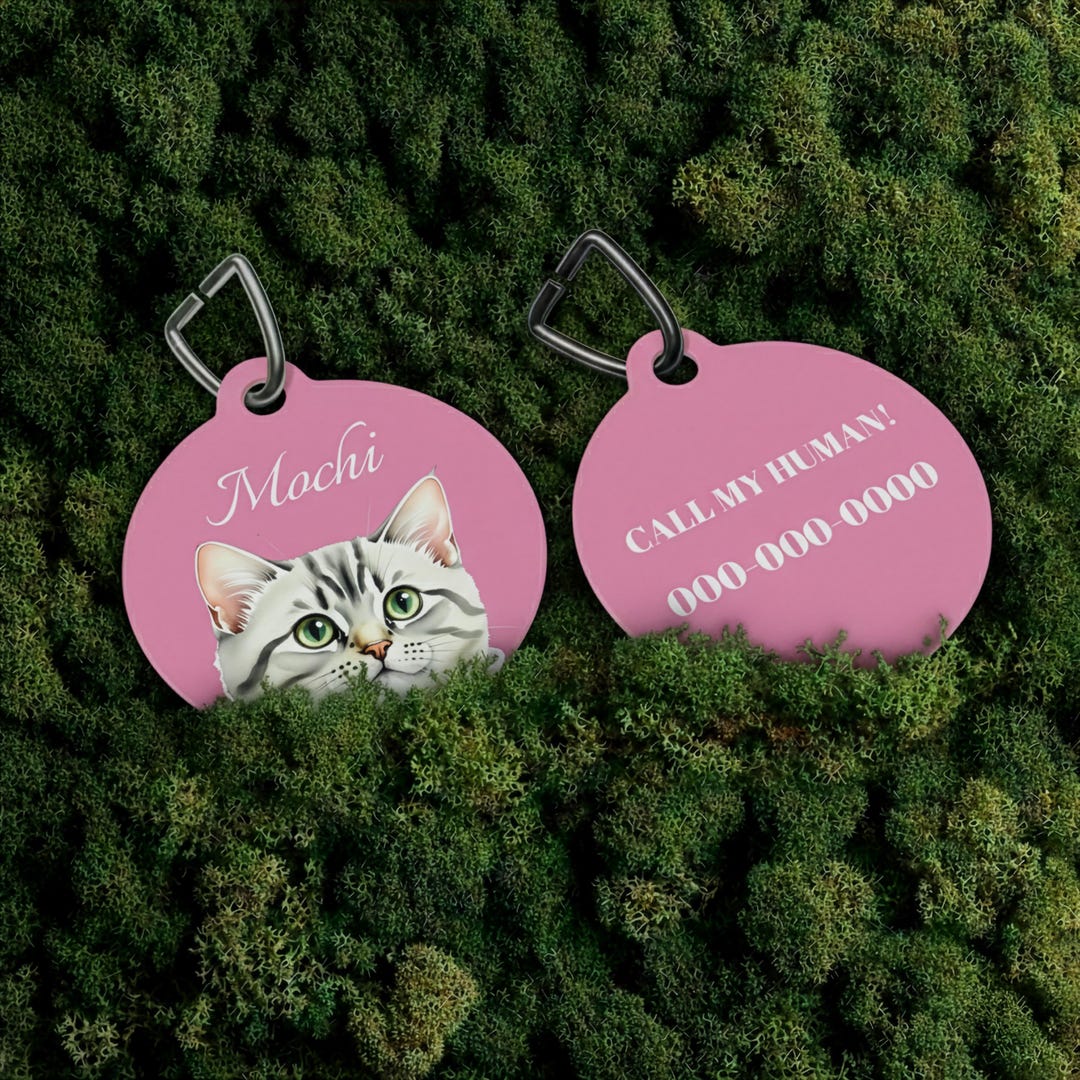 Custom Cat Name Tag | Personalized Cat ID Tag | Pet Tag From Photo ...
