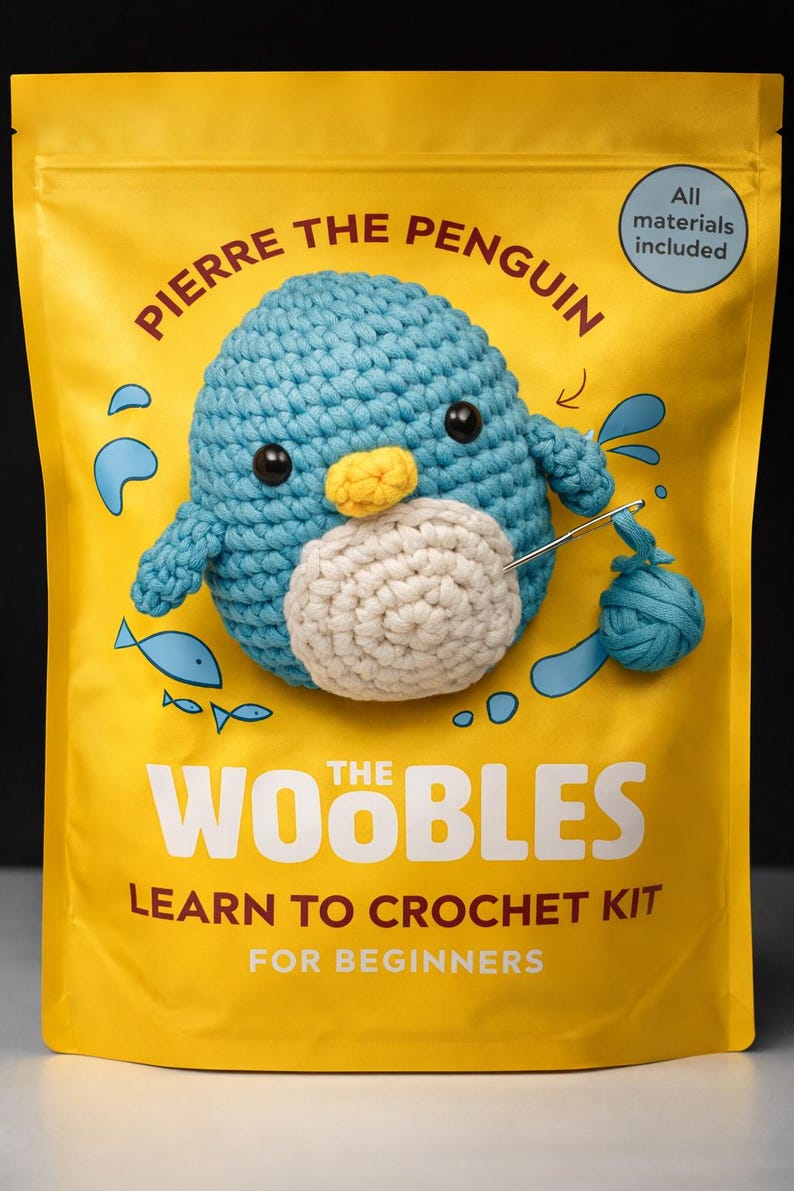 The Woobles Pierre the Penguin Crochet Kit - Etsy