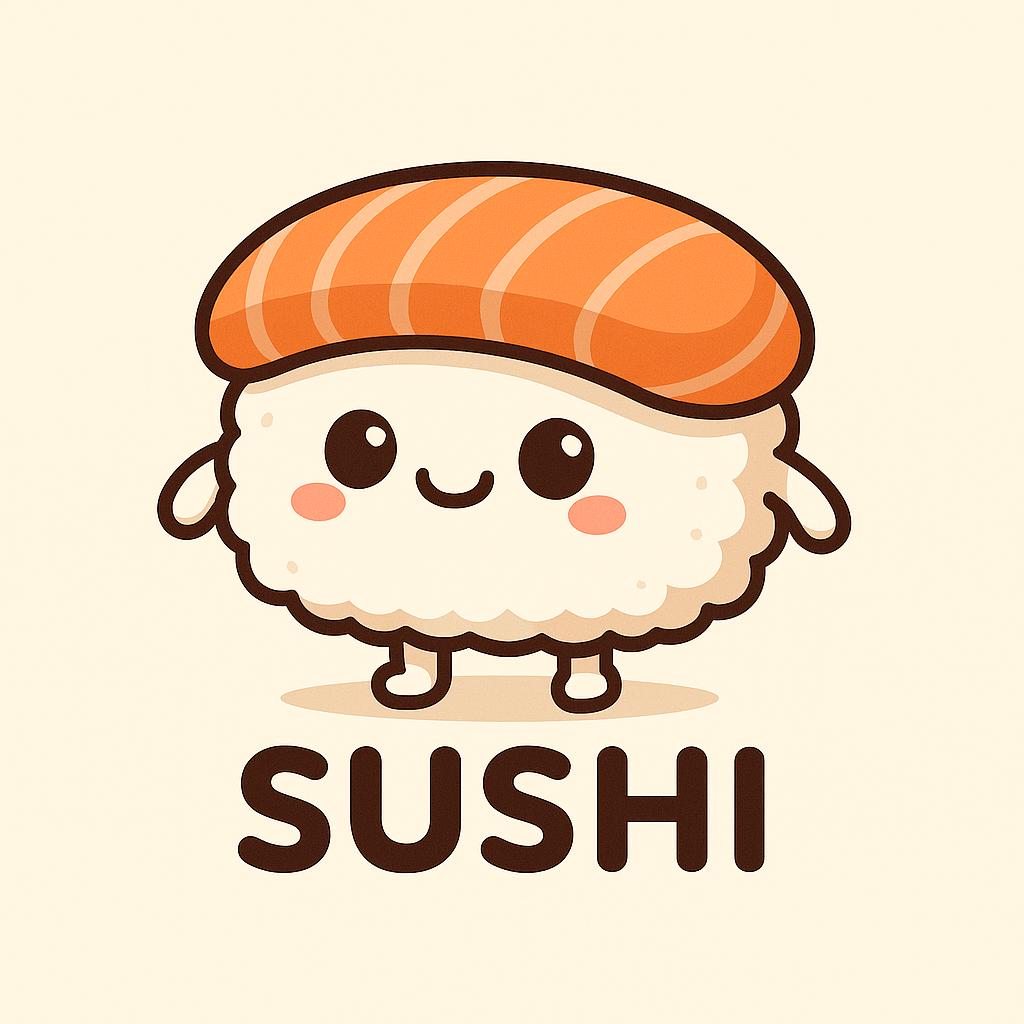 Cute Sushi Logo – Kawaii Salmon Nigiri Character – Japanese Food ...