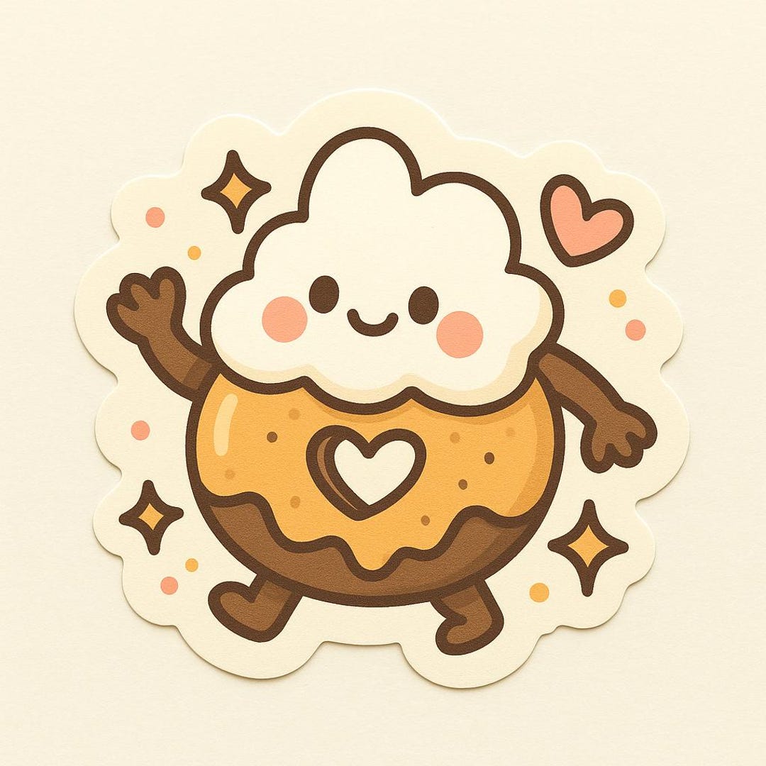 Cute Donut Sticker – Kawaii Pastry Sticker for Journals, Laptops ...