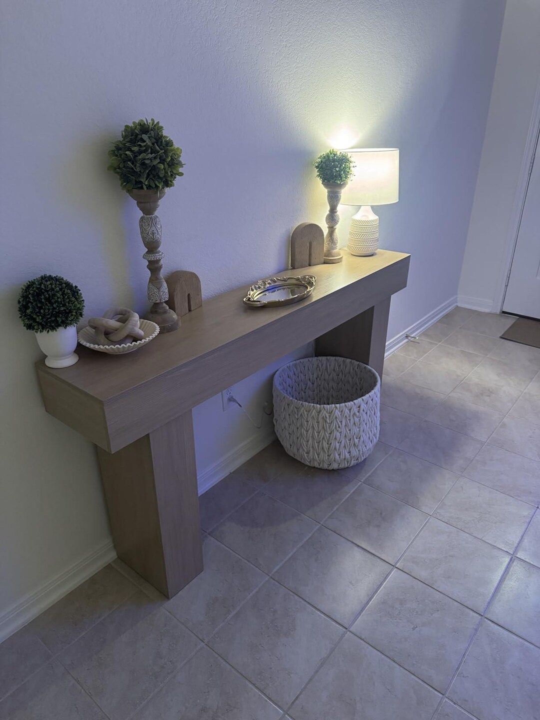 63” Farmhouse Console Table, Narrow Entryway Sofa Table, Wood Hallway ...