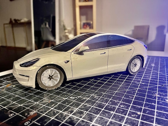 Paper Tesla Model 3 Sculpture | Etsy