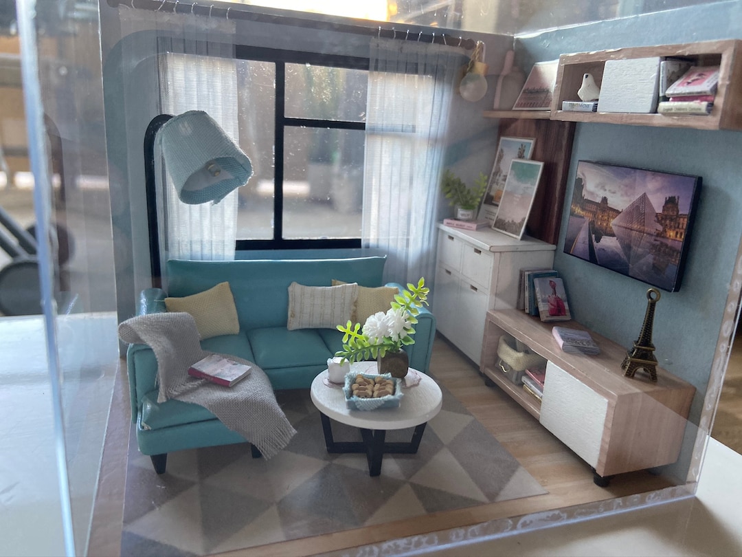 Modern IKEA Style Living Room Miniature Diorama - Etsy