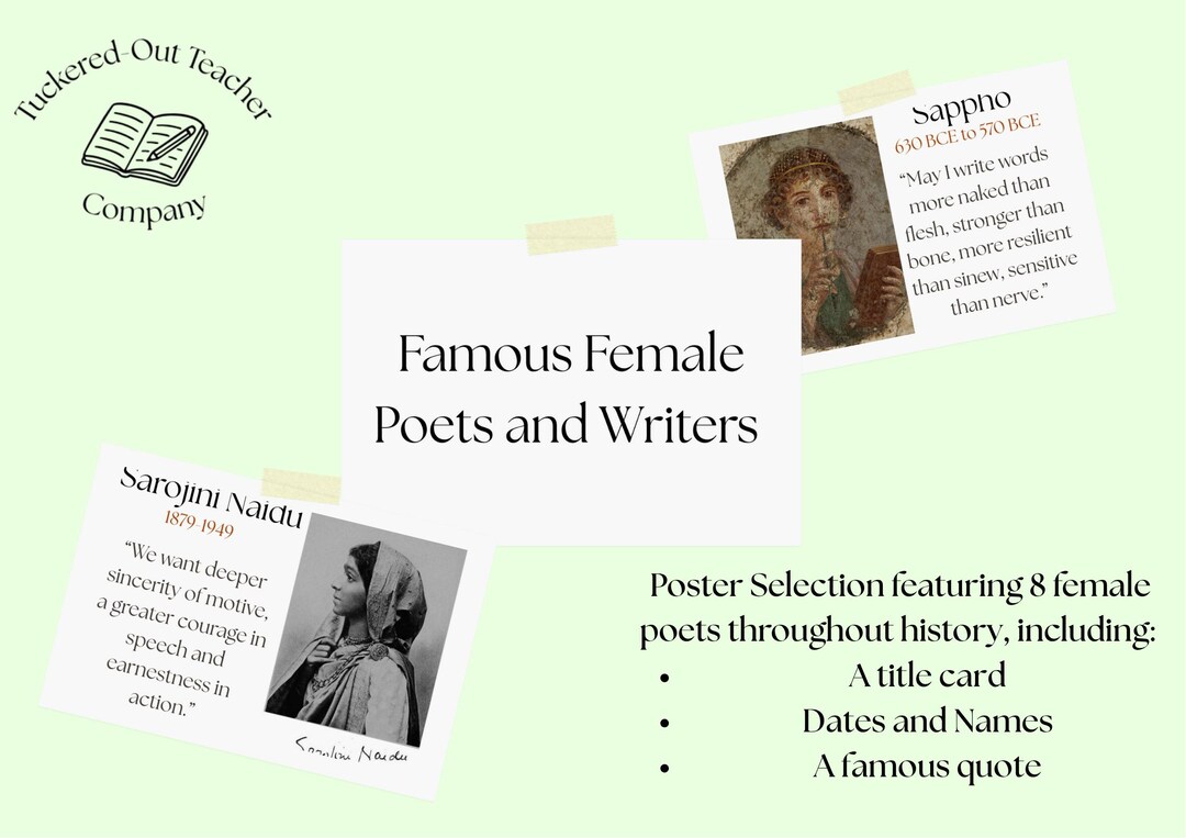Famous Female Writers - 8x Poster Selection - Etsy