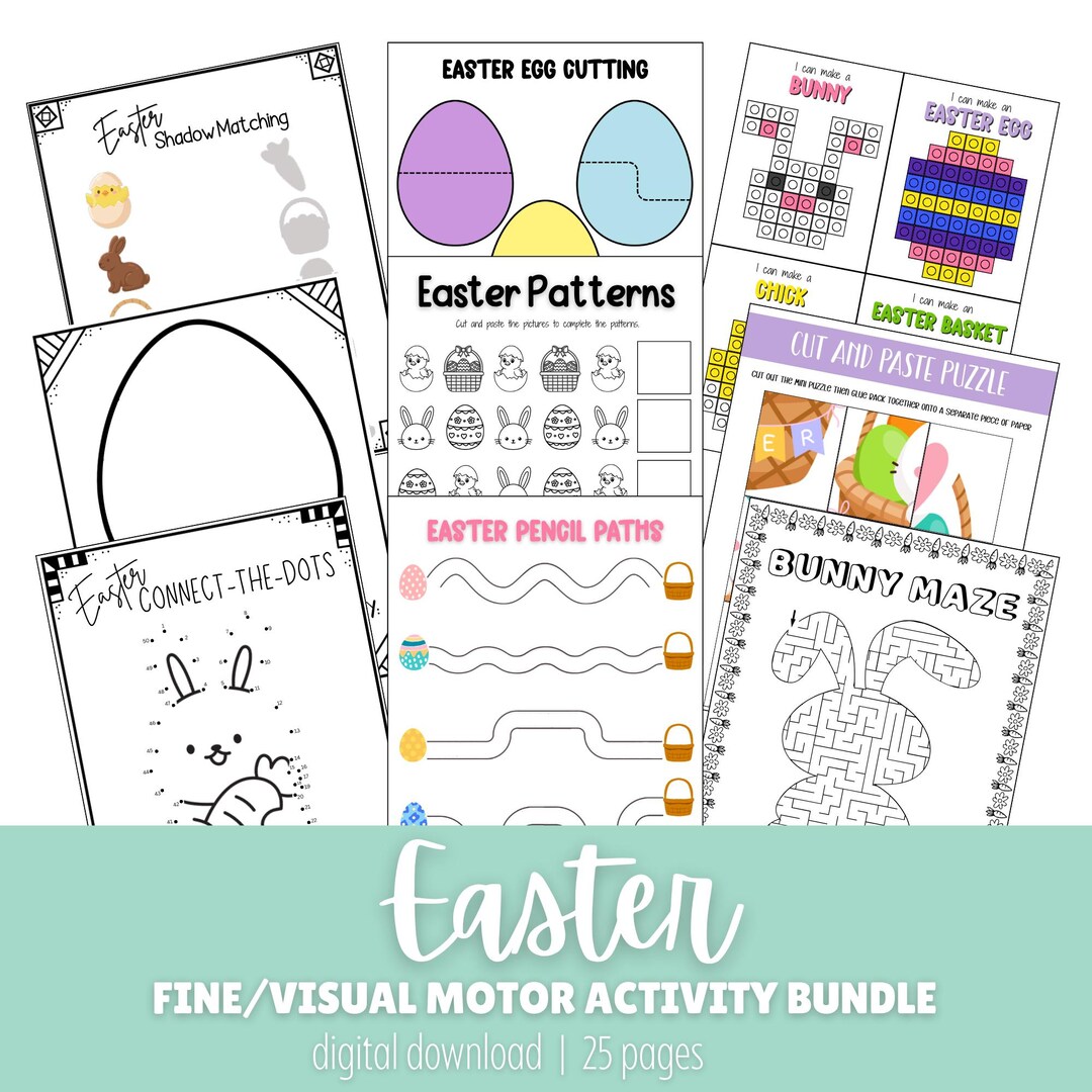 Easter Fine/visual Motor Activity Bundle | Digital Download | 25-page ...