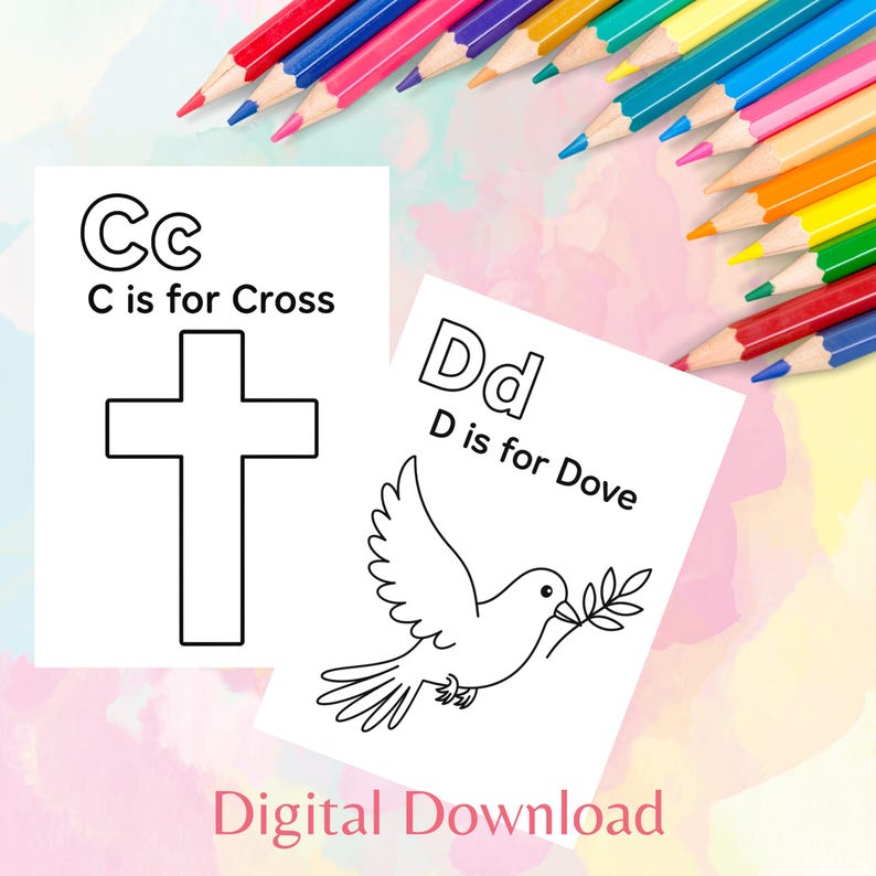 ABC Bible Coloring Pages for Kids, Christian Alphabet Coloring Book ...