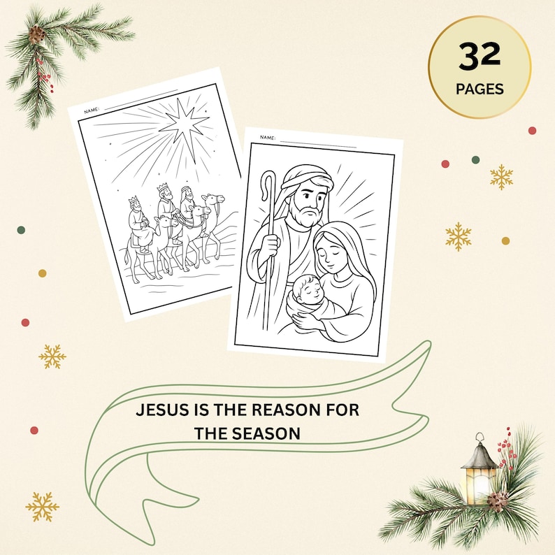 32 Nativity Coloring Pages for Kids, Christian Christmas Story ...