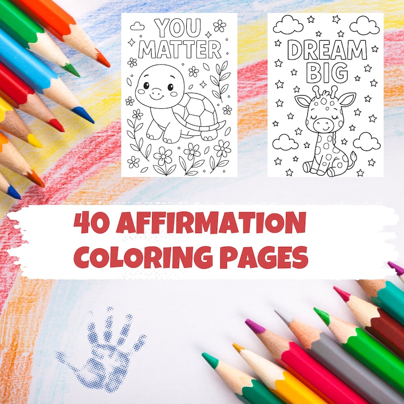 40 Positive Affirmation Coloring Pages for Kids, Growth Mindset, Self ...