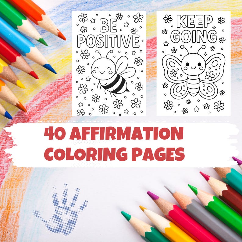 40 Positive Affirmation Coloring Pages for Kids, Growth Mindset, Self ...