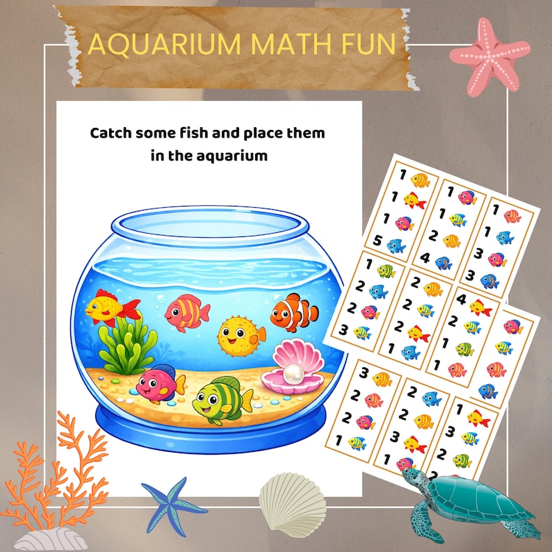 Preschool Math Activities Bundle, Bug Jar, Aquarium, Pizza Counting ...