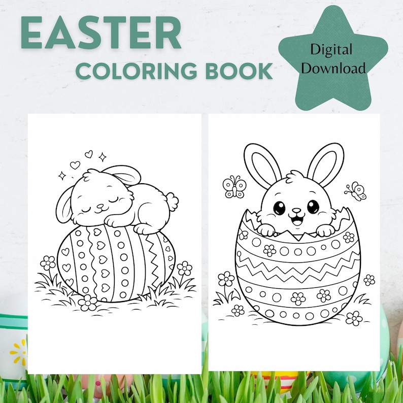 Easter Coloring Pages for Kids Volume 2, Printable Easter Coloring Book ...