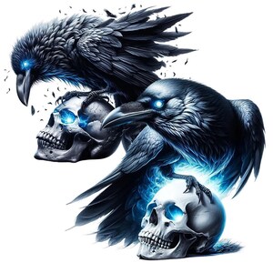 Dark Raven Clipart – 30 PNG Transparent Backgrounds, Gothic Bird Art ...
