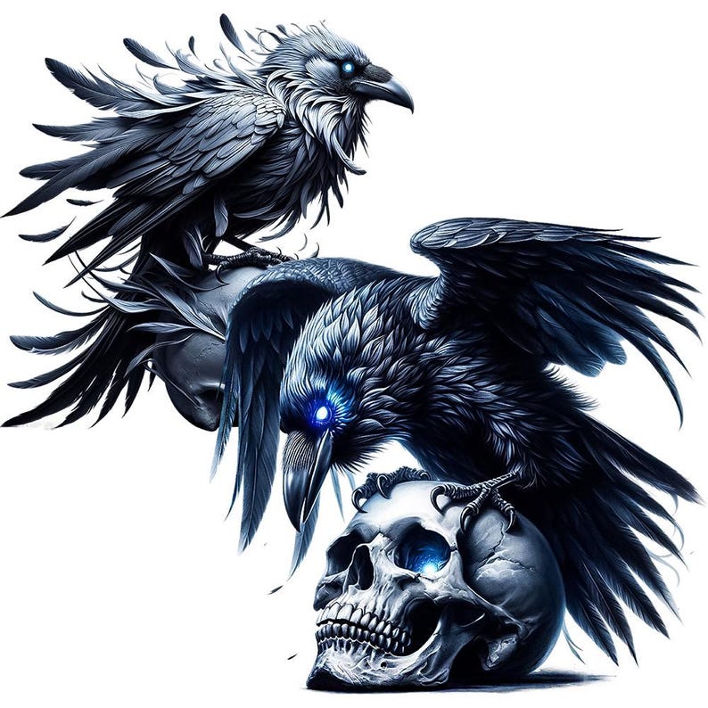 Dark Raven Clipart – 30 PNG Transparent Backgrounds, Gothic Bird Art ...