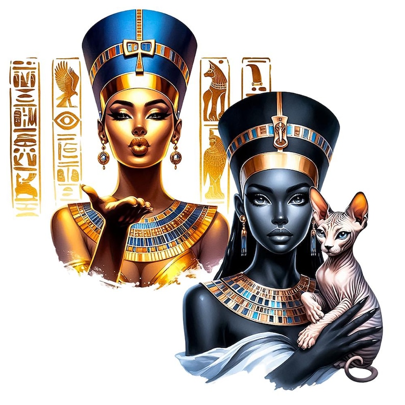 Queen Nefertiti PNG Clipart: Egyptian Princess, African Art 26 PNG - Etsy