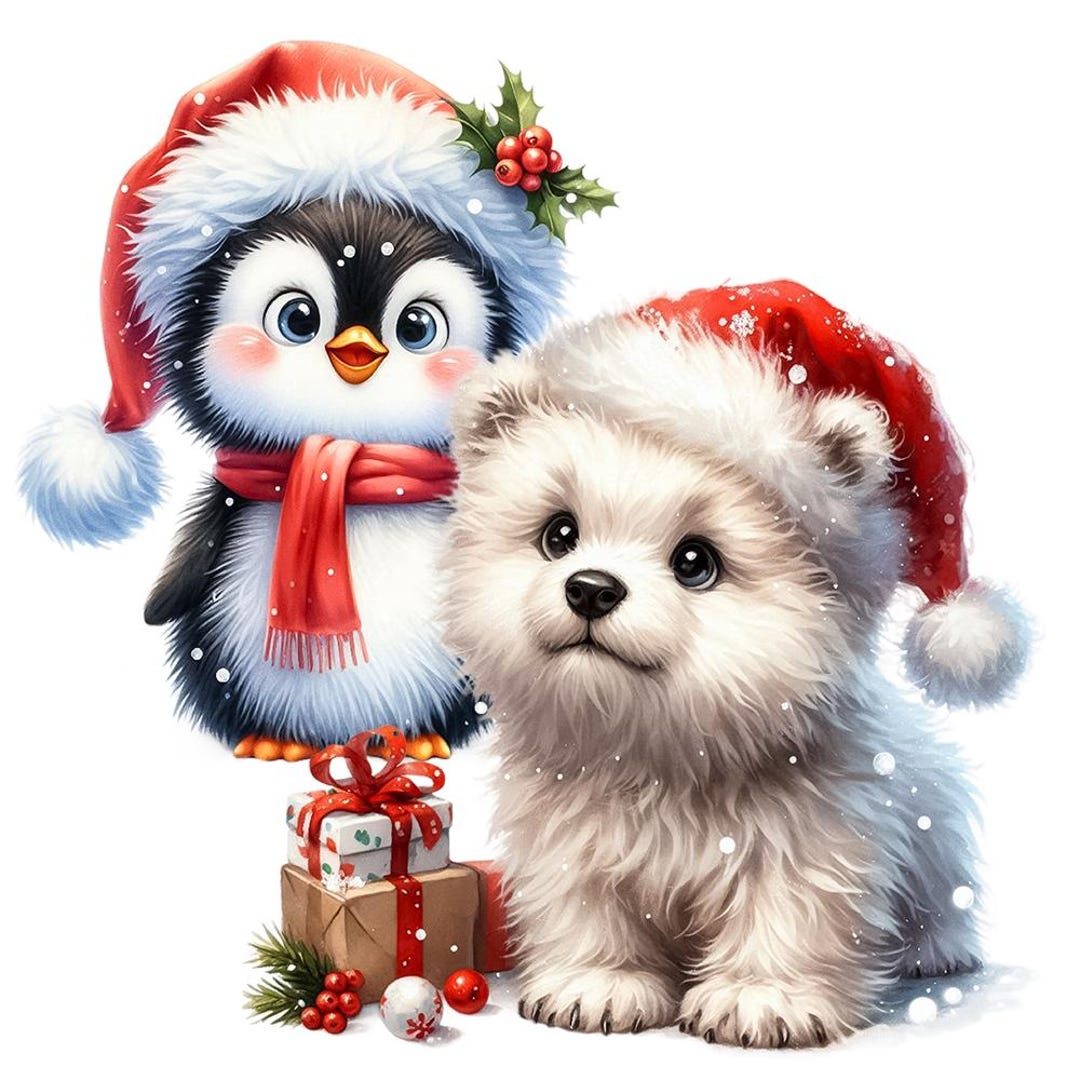 Christmas Animals PNG, Christmas Clipart. 29PNG (digital Download) - Etsy