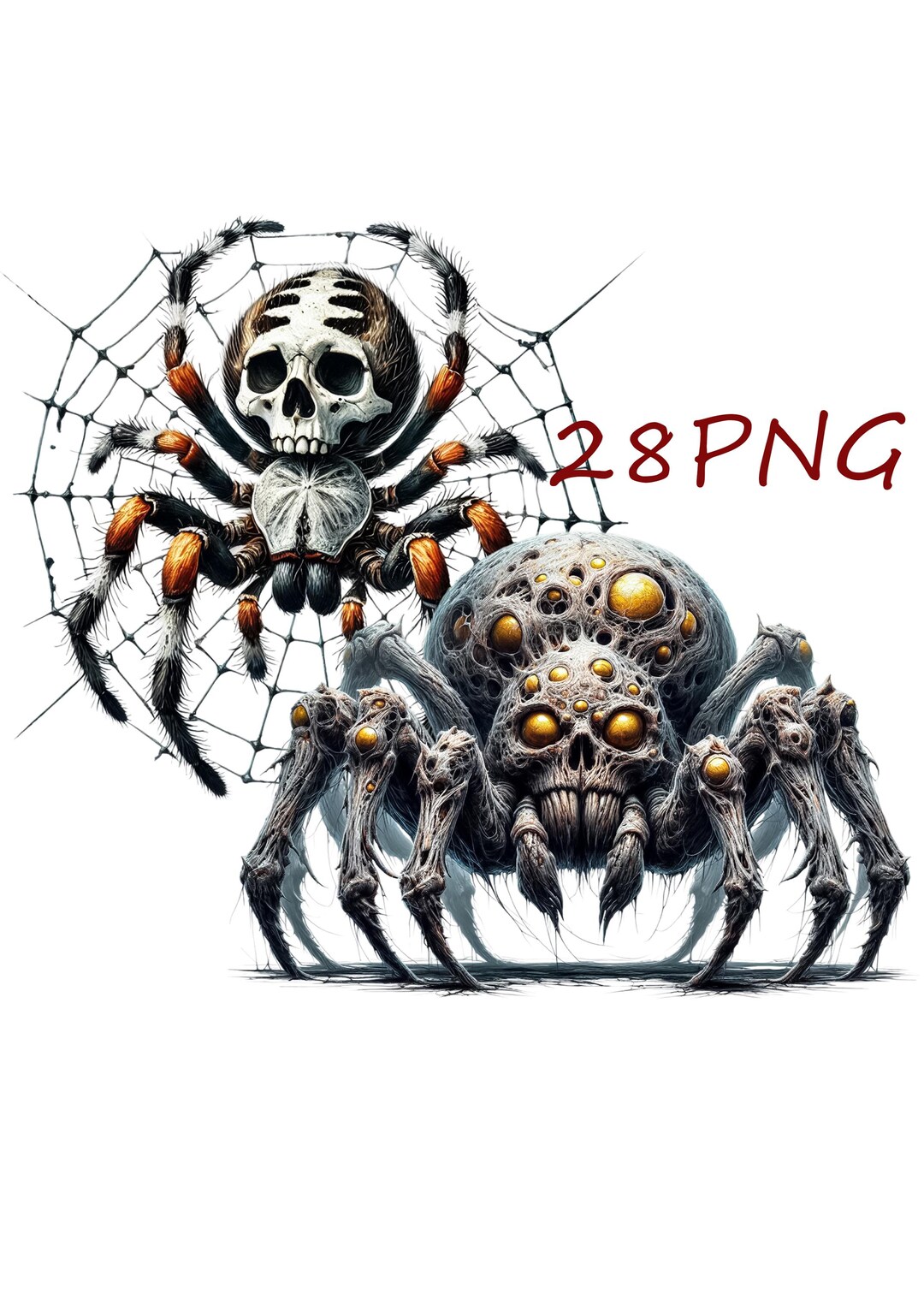 Spider Clipart – Creepy Insect Illustration Set, 28 PNG Digital ...