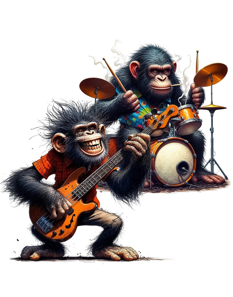Rockin’ Monkey Clipart - 28 PNG Transparent Images, Digital Download - Etsy