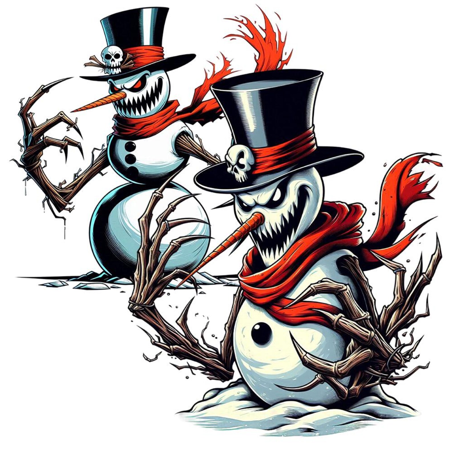 Evil Snowman PNG: Christmas Clipart. 23PNG (digital Download) - Etsy