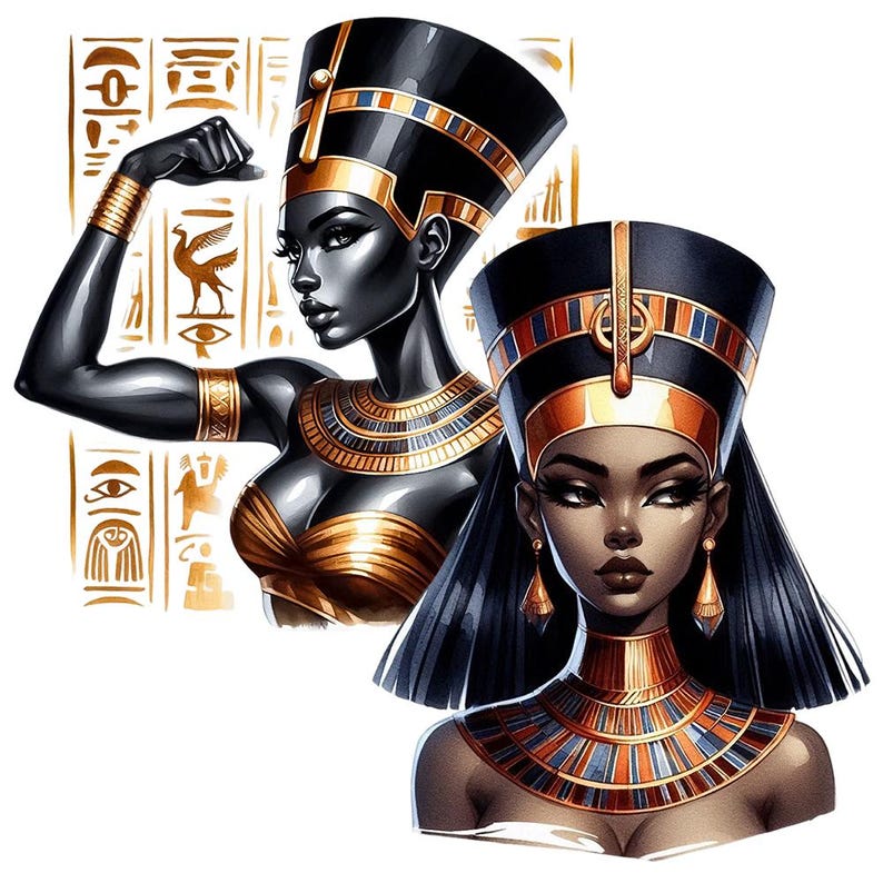 Queen Nefertiti PNG Clipart: Egyptian Princess, African Art 26 PNG - Etsy