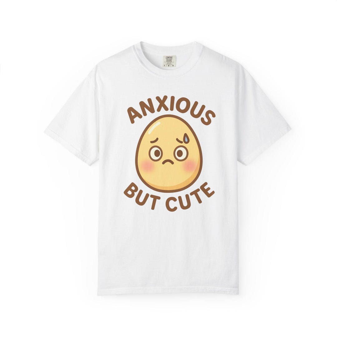Anxious Egg Graphic T-shirt | Cute Kawaii Tee - Etsy