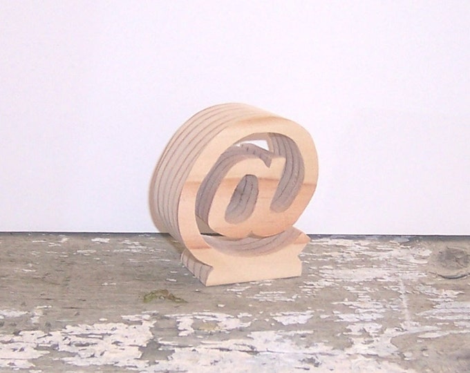 AT Sign Free Standing Chunky Unfinished Handcut Symbol Made - Etsy