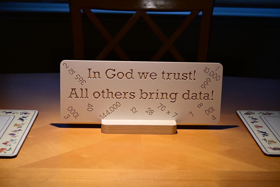 In God We Trust Carved Desk Sign, Melamine & Pine - Etsy