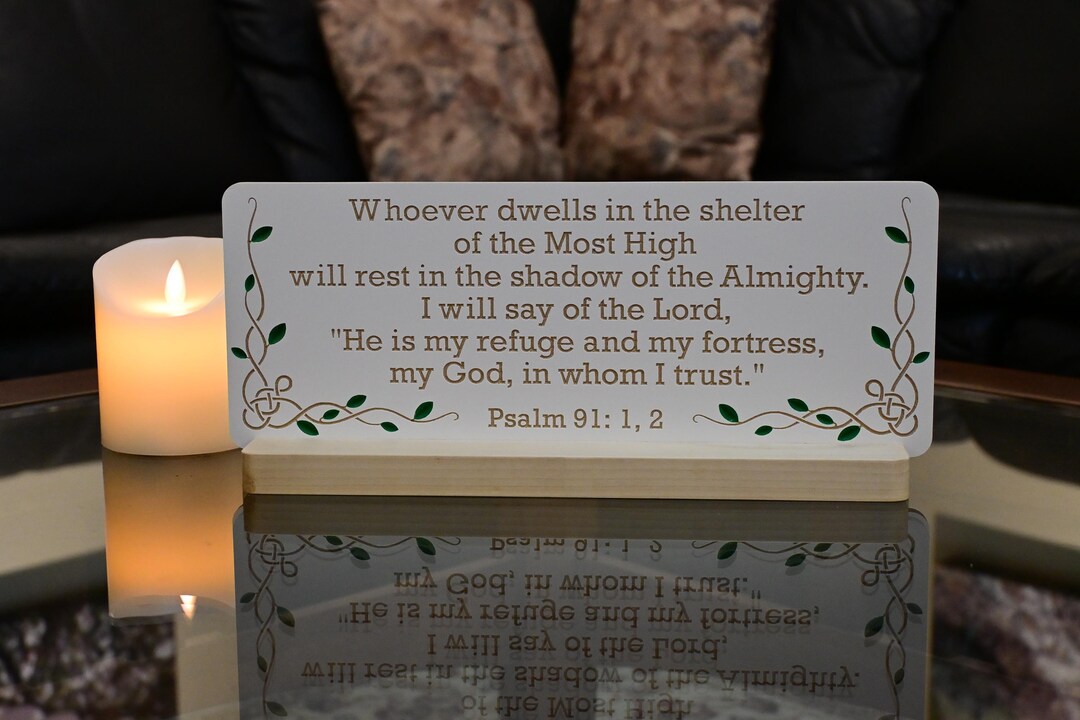 Psalm 91:1-2 Scripture Table Sign, Carved Wood Bible Verse - Etsy