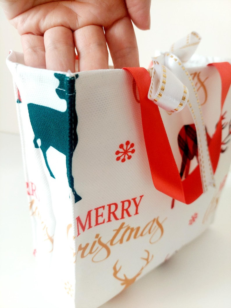 Christmas Gift Bag Pattern, Reusable Fabric Tote Bag, 4 Sizes Diy ...