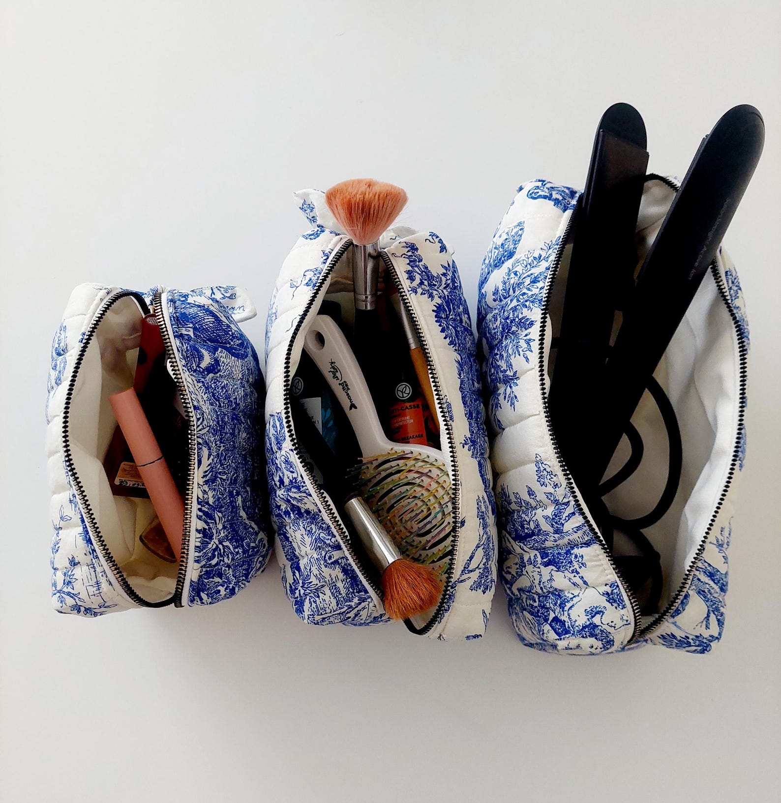 Makeup Bag Sewing Pattern: 3 Sizes , Quilted Boxy Pouch Pdf, Travel ...