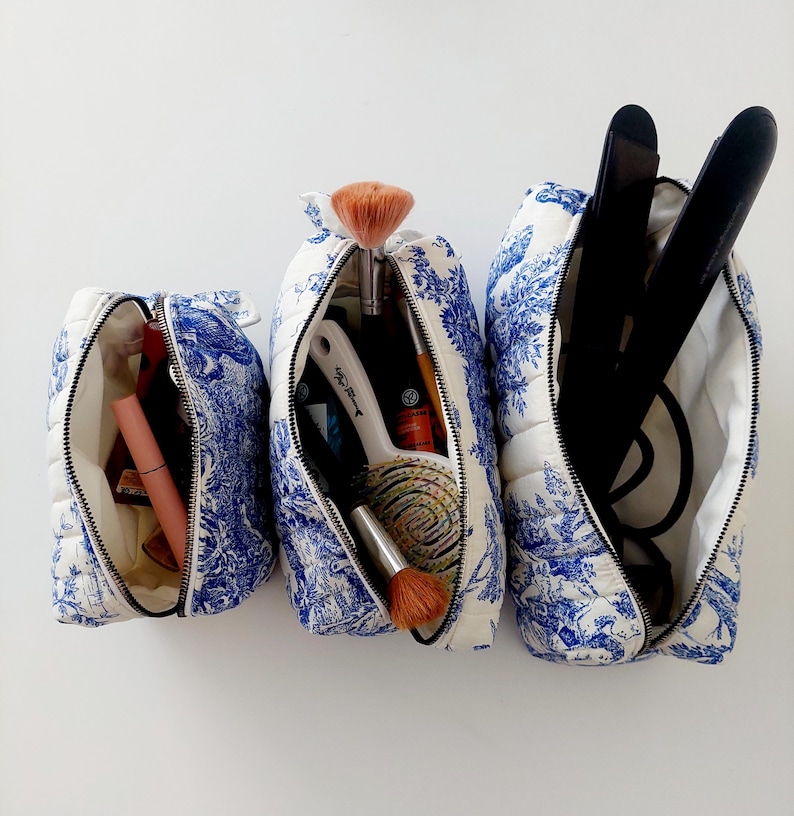 Makeup Bag Sewing Pattern: 3 Sizes , Quilted Boxy Pouch Pdf, Travel ...